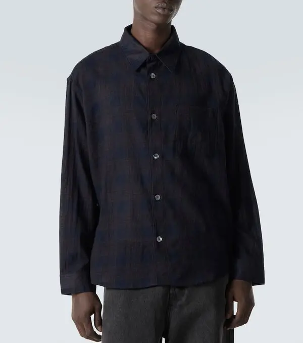 FRAME Plaid Wool Shirt - Blue
