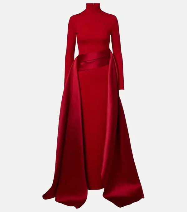 Solace London Olivia Satin-trimmed Gown - Red