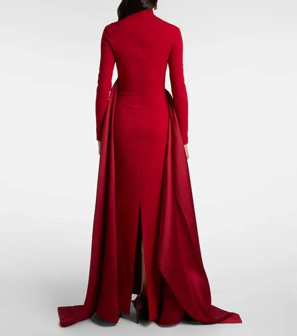 Solace London Olivia Satin-trimmed Gown - Red