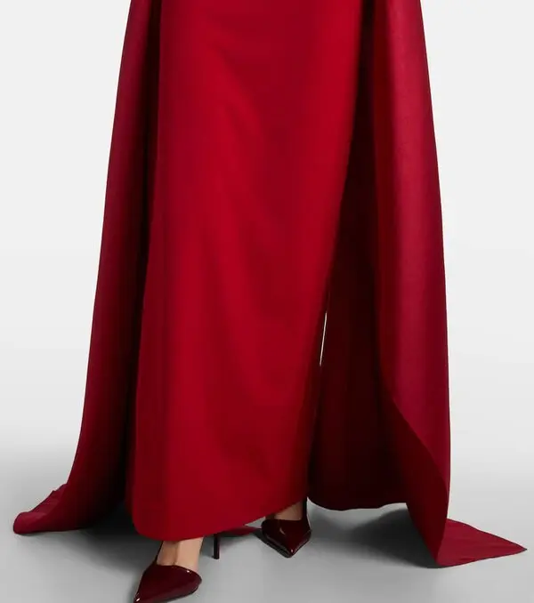Solace London Olivia Satin-trimmed Gown - Red