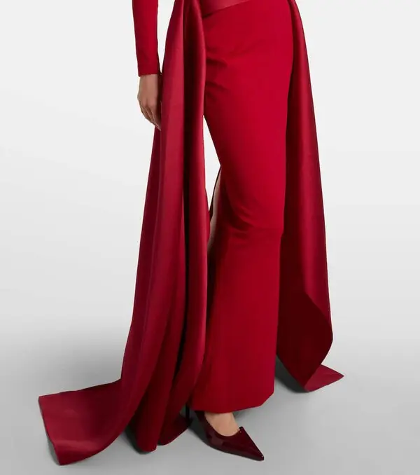 Solace London Olivia Satin-trimmed Gown - Red