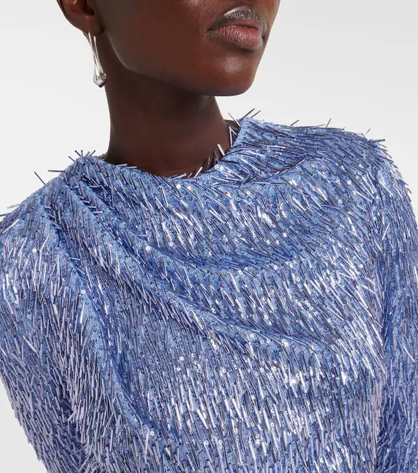 Erdem Draped Embellished Gown