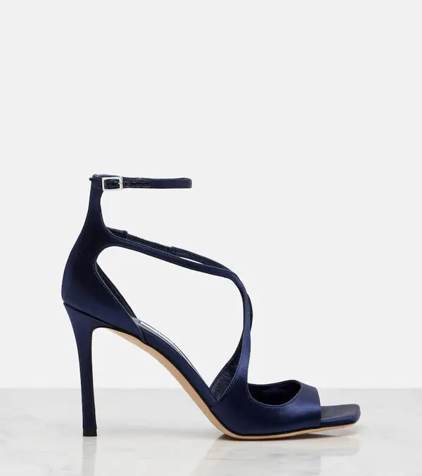 JIMMY CHOO Azia 95 Satin Sandals - Blue