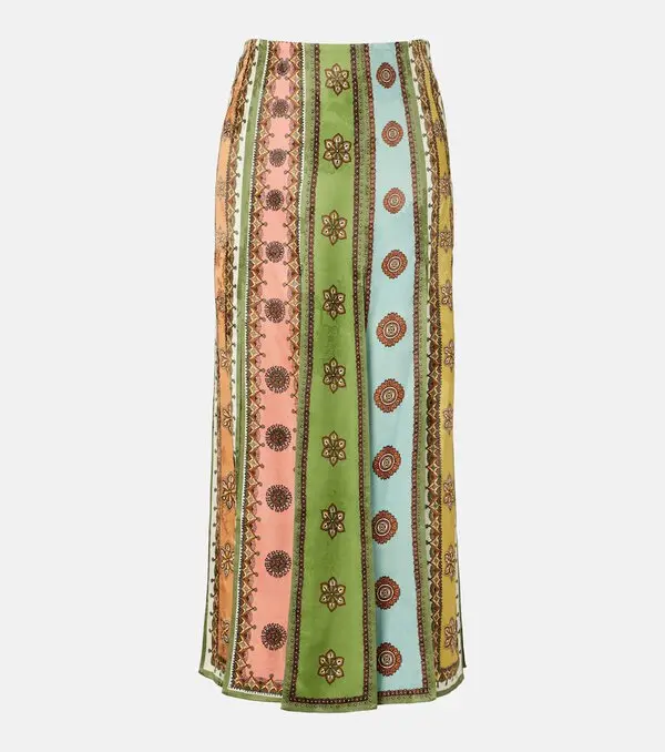 ALEMAIS Contina Printed Jacquard Maxi Skirt - Multicoloured