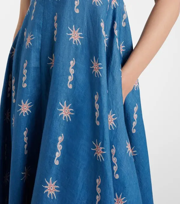 ALEMAIS Acacia Printed Linen Maxi Dress