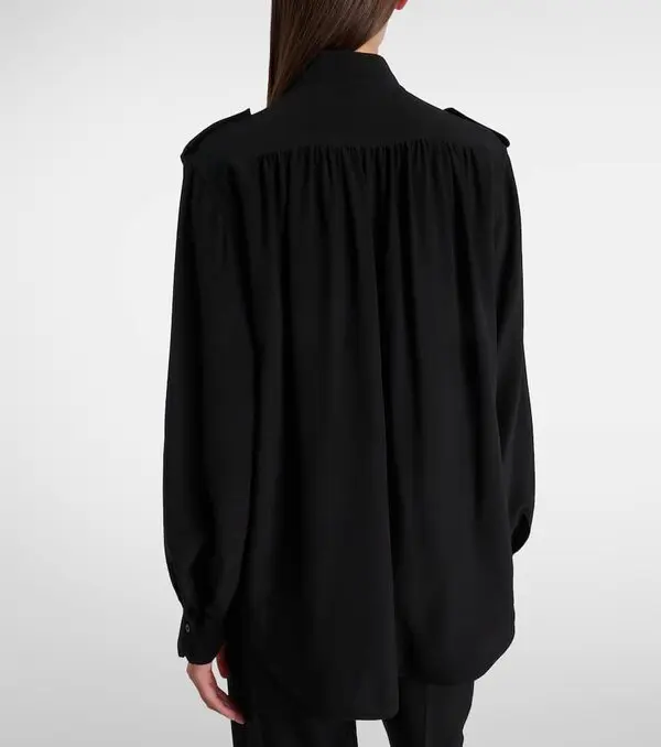Chloé Silk Band Collar Shirt