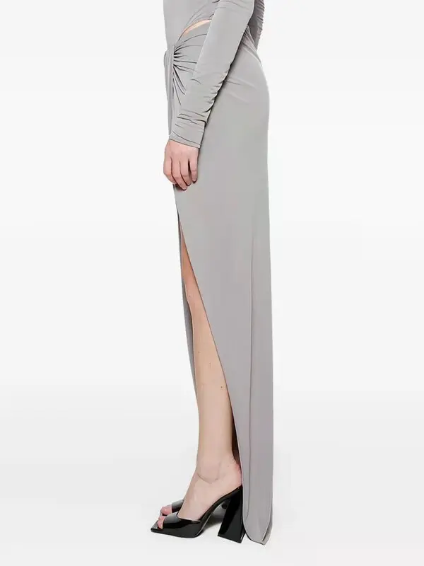 LAQUAN SMITH Knotted Slit Maxi Skirt