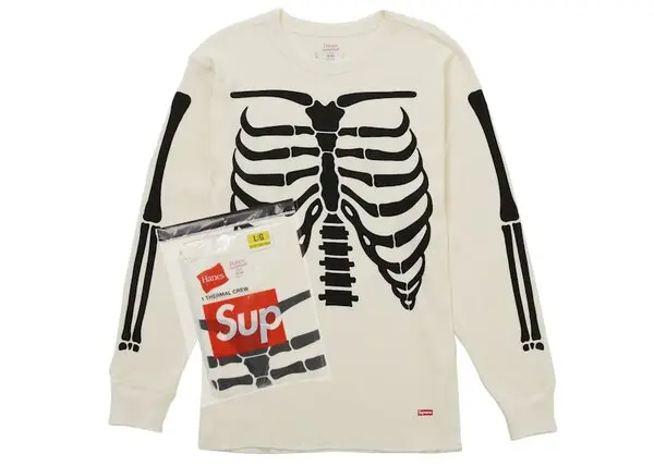 Supreme Hanes Bones Thermal Crew Fw25 - White