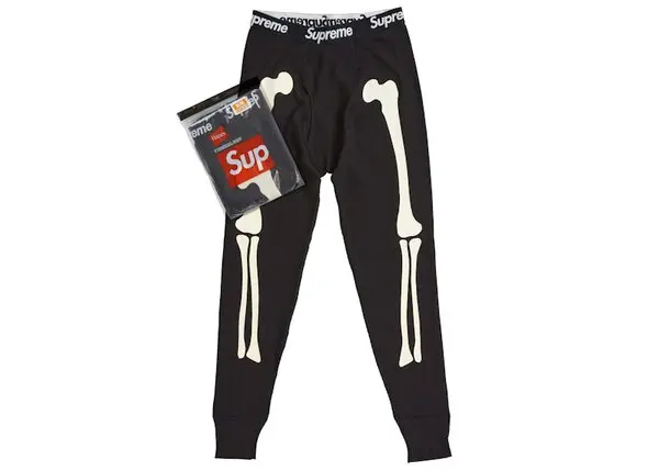 Supreme Hanes Bones Thermal Pant - Black
