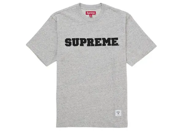 Supreme Collegiate Appliqué Short Sleeve Top - Grey