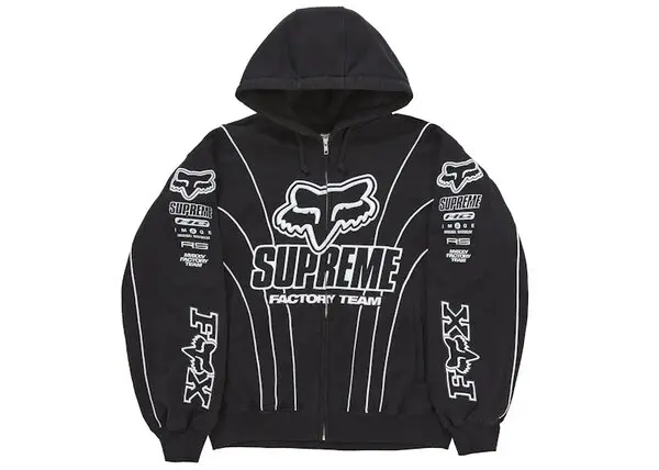 Supreme Fox Racing Zip Up Hooded Sweatshirt