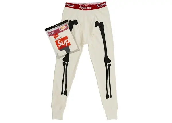 Supreme Hanes Bones Thermal Pant Fw25 - White