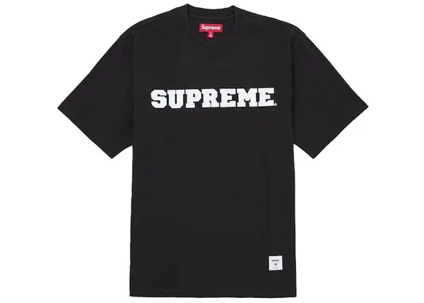 Supreme Collegiate Appliqué Short Sleeve Top - Black