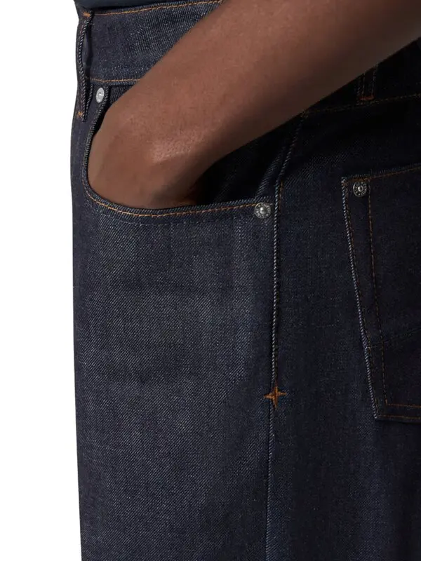 Stone Island Raw Denim Straight Trousers - Blue