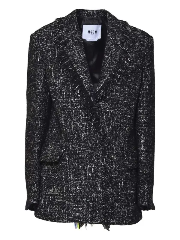 MSGM Blazer With Fringed Edge