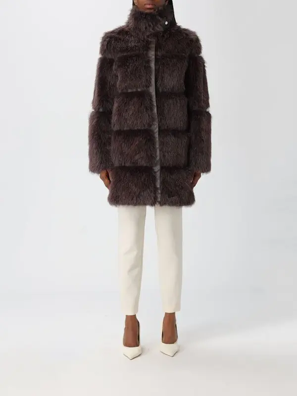 Patrizia Pepe Fur Coat - Brown