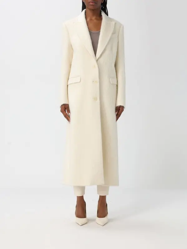 Patrizia Pepe Long Overcoat - Natural