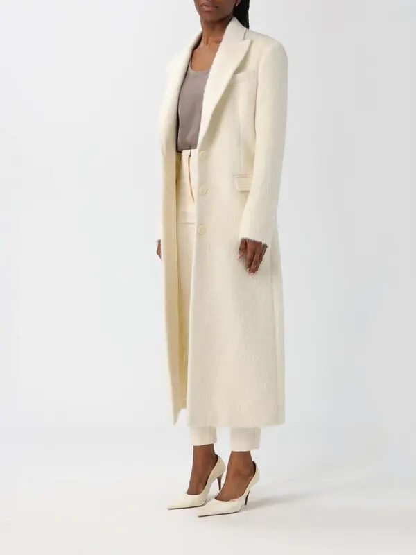 Patrizia Pepe Long Overcoat - Natural
