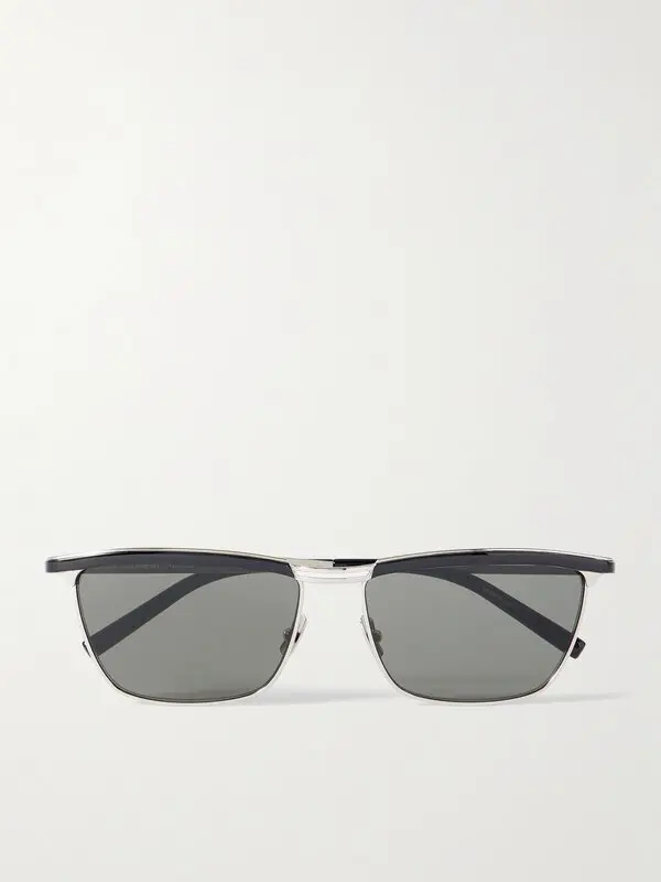 Saint Laurent Joe Square-frame Sunglasses - Silver