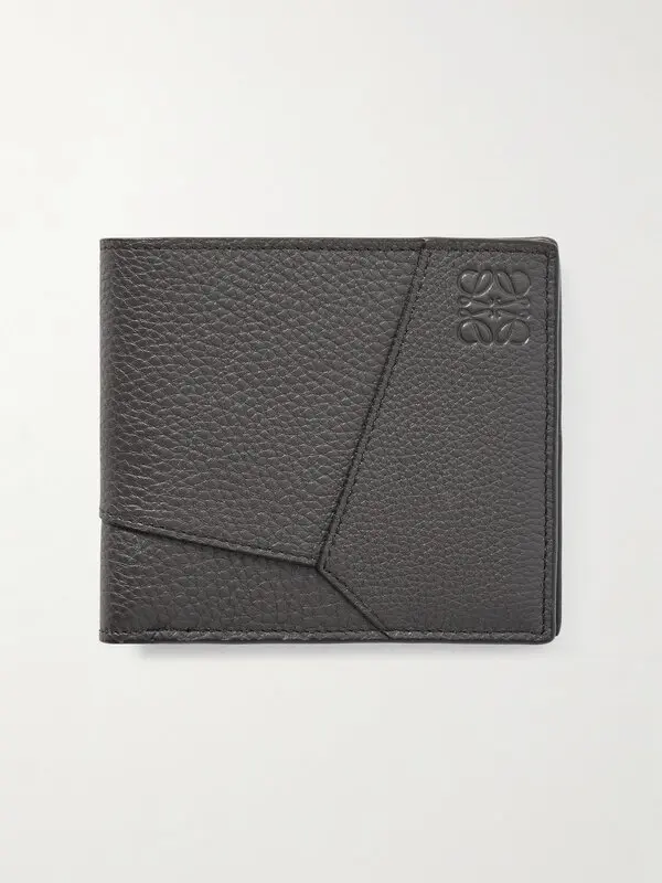 Loewe Puzzle Edge Full-grain Leather Billfold Wallet - Gray