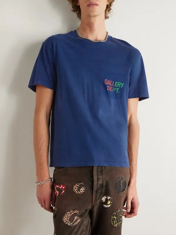 GALLERY DEPT. Boardwalk Logo-print Cotton-jersey T-shirt - Blue