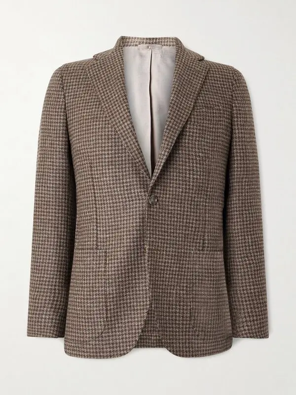 DE PETRILLO Posillipo Houndstooth Wool-tweed Blazer