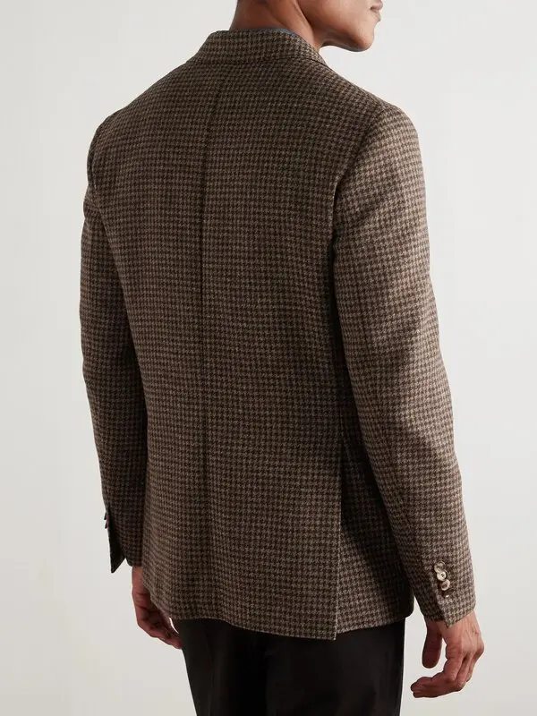 DE PETRILLO Posillipo Houndstooth Wool-tweed Blazer