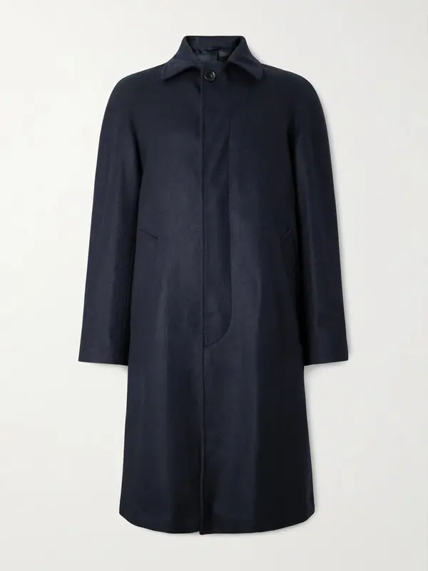 DE PETRILLO Ruffo Wool And Cashmere-blend Coat - Blue