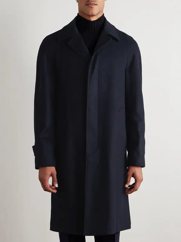 DE PETRILLO Ruffo Wool And Cashmere-blend Coat - Blue