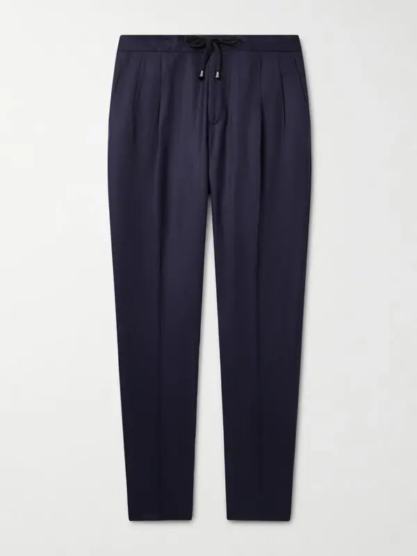 DE PETRILLO Straight-leg Wool-blend Drawstring Trousers