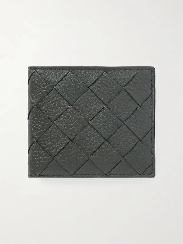 Bottega Veneta Intrecciato Full-grain Leather Billfold Wallet - Green