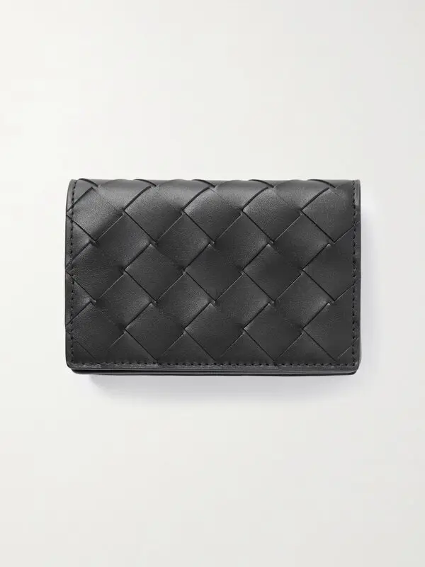 Bottega Veneta Intrecciato Leather Bifold Cardholder - Black