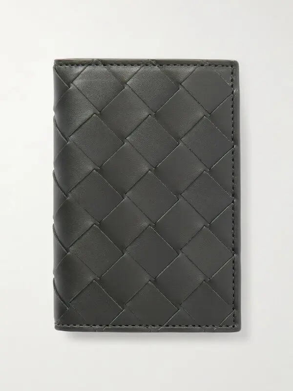 Bottega Veneta Intrecciato Leather Bifold Cardholder - Green