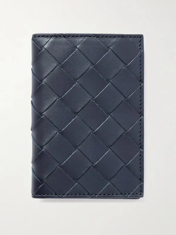 Bottega Veneta Intrecciato Leather Bifold Cardholder - Blue