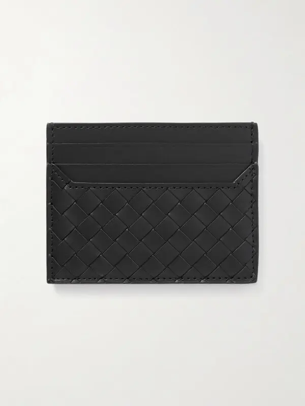 Bottega Veneta Intrecciato Leather Cardholder - Black