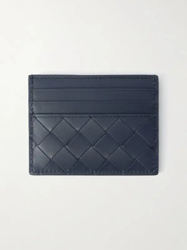 Bottega Veneta Intrecciato Leather Cardholder - Blue