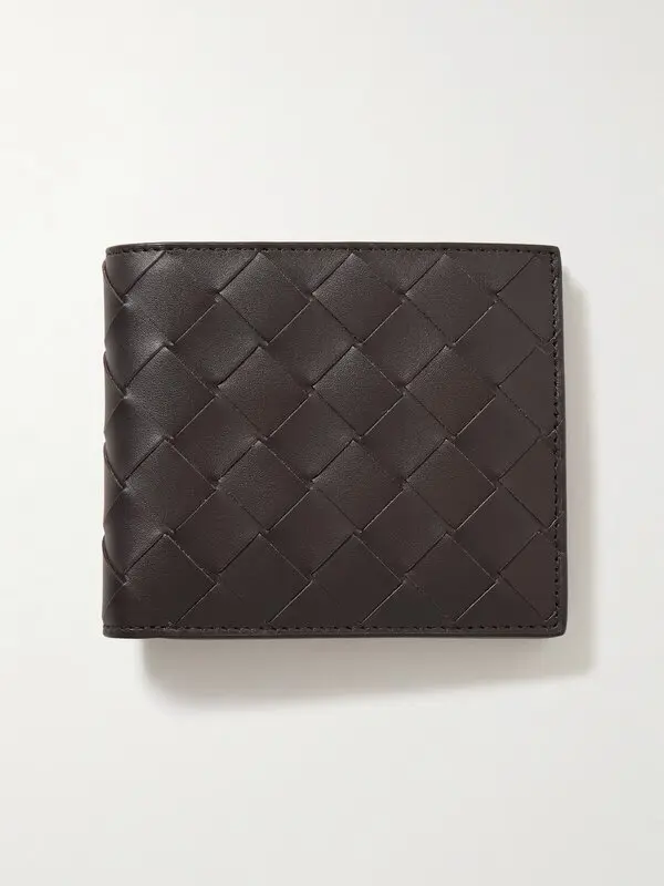 Bottega Veneta Intrecciato Leather Billfold Wallet - Brown