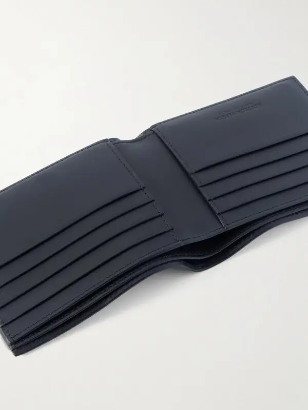 Bottega Veneta Intrecciato Leather Billfold Wallet - Blue