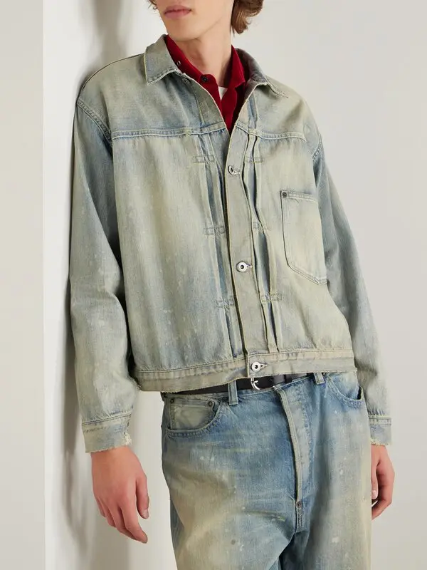 A.PRESSE 1st Type Distressed Denim Jacket - Blue
