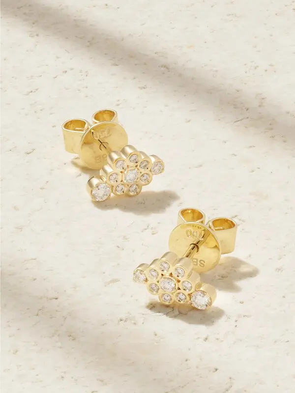 Sophie Bille Brahe Fleur Bisou Diamond Earrings - Gold