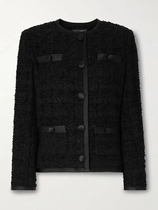 Dolce & Gabbana Satin-trimmed Tweed Jacket