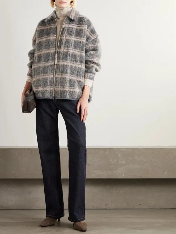 Brunello Cucinelli Bead-embellished Brushed Jacquard Jacket