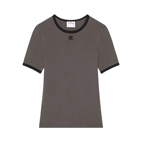 COURREGES Signature Contrast T-shirt - Black
