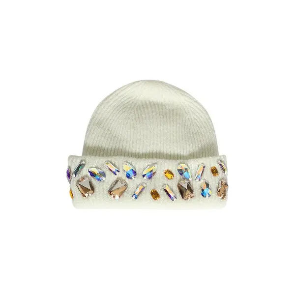 MELROSE HIGH Crown Of Cairo Beanie - White