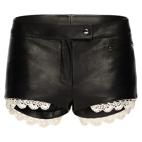 Magda Butrym Leather Shorts - Black