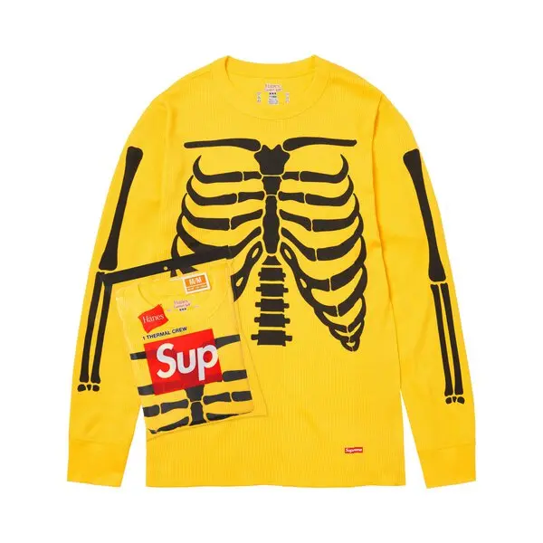 Supreme X Hanes Bones Thermal Crew - Yellow