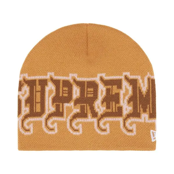 Supreme New Era Outline Beanie - Tan
