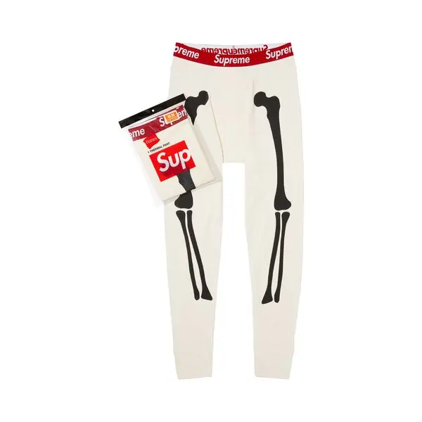 Supreme X Hanes Bones Thermal Pant - Cream