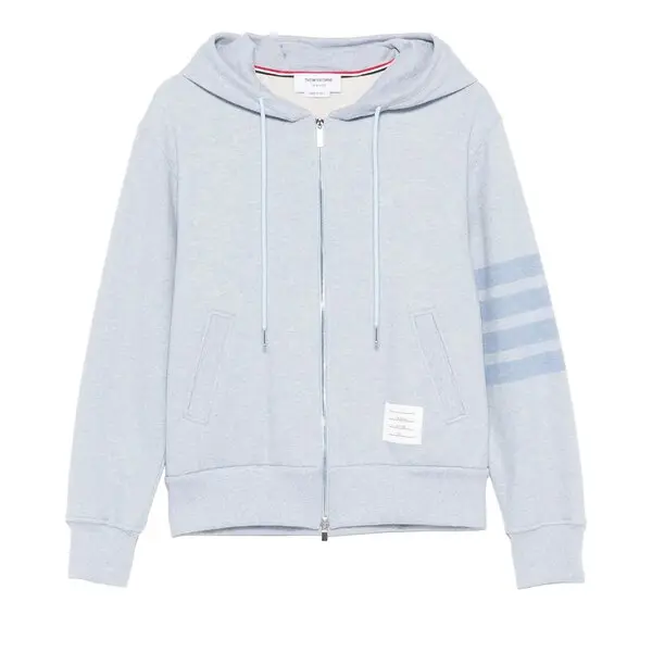 Thom Browne Loopback Zip Up Hoodie