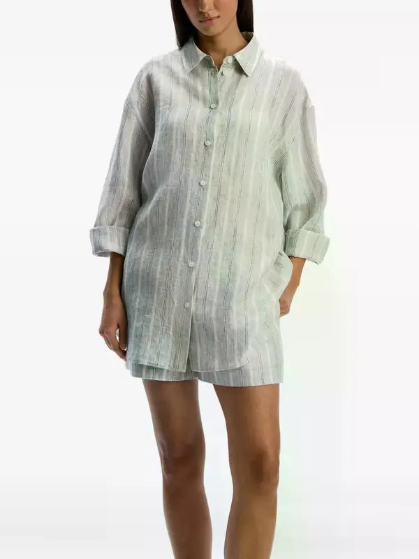 12 STOREEZ Striped Linen Shorts